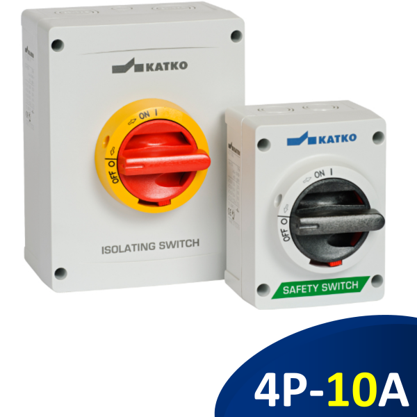 Isolator 4P 10A - hộp nhựa KEM410U